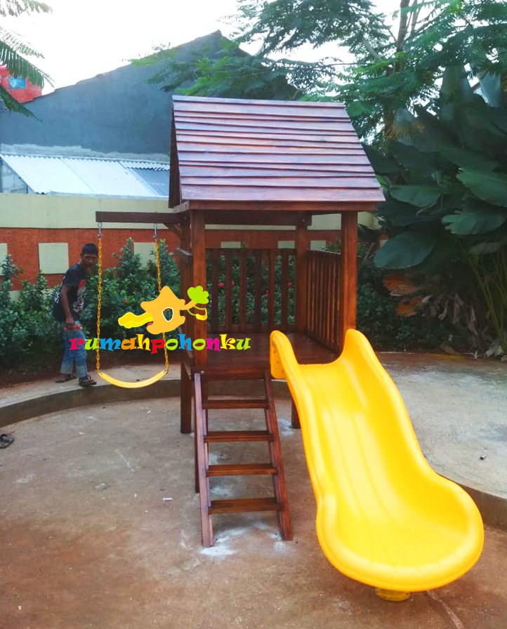 Simple Playfort 1 Custom Atap Kayu ukuran P 2.5 x L 3.5 x T 3 m | TOKO ...